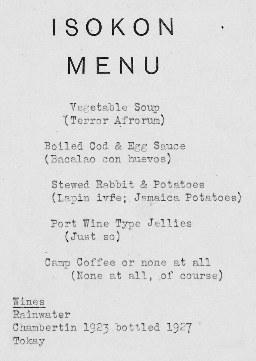 Postcard – Isobar Menu – Isokon Gallery